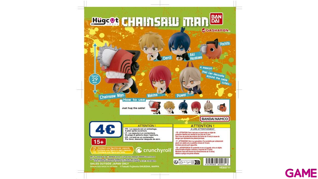 Gashapon Hugcot Chainsaw Man. Merchandising: GAME.es