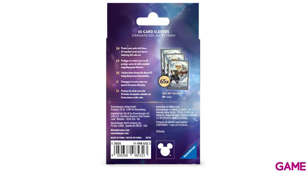 Disney Lorcana: Reign of Jafar Starter Card Sleeves B - Tinker Bell ...